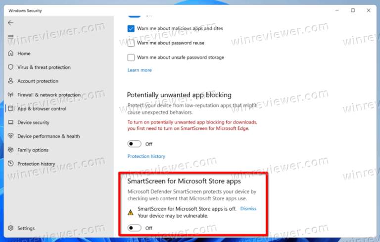 Как в Windows 11 отключить SmartScreen